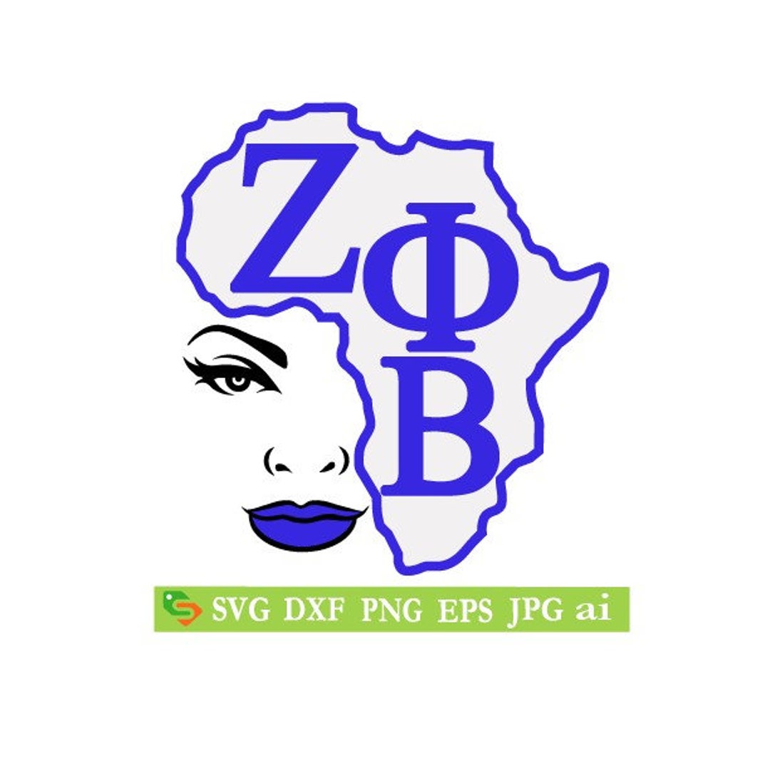 Zeta Phi Beta Africa Cut File, Silhouette,cricut, Jpeg, Svg,dfx, Eps ...