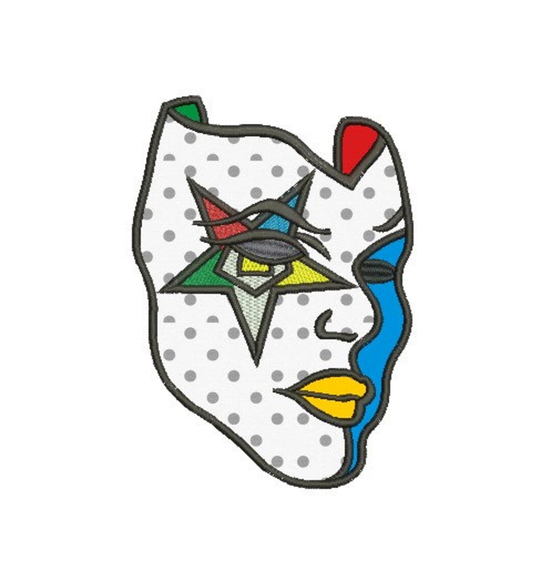 OES Order of the Eastern Star Mask Applique Embroidery Design - Etsy