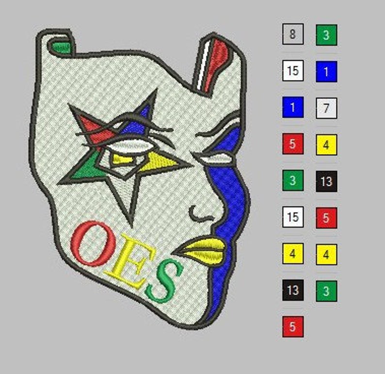 OES Order of the Eastern Star Mask Machine Embroidery Design Files - Etsy