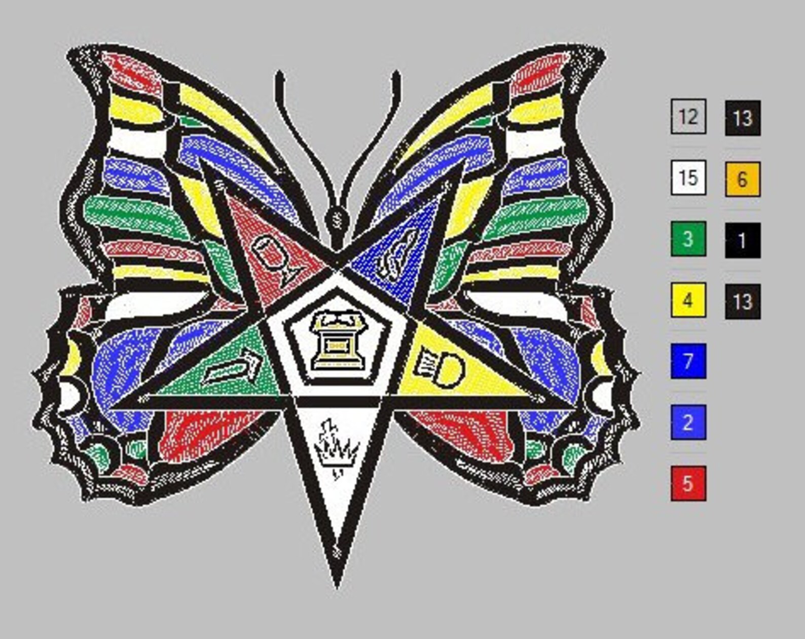 OES Order of the Eatsern Star Butterfly Embroidery Design - Etsy