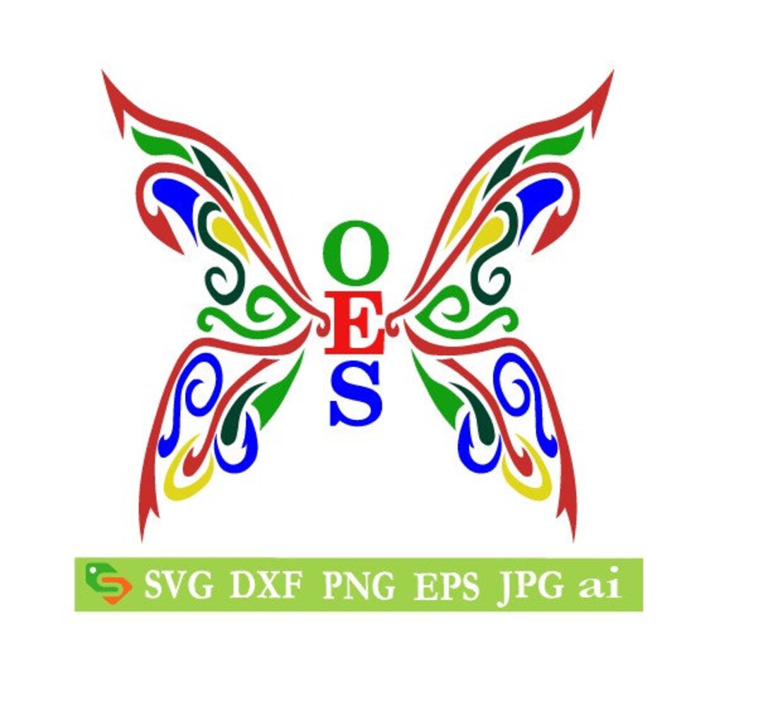 OES Butterfly, Order of the Eastern Star, Cut File, Silhouette Cricut ...