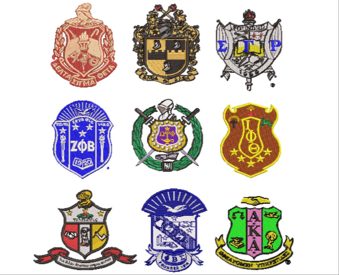 Divine 9 D9 Shields Crests Machine Embroidery Design Bundle Files - Etsy