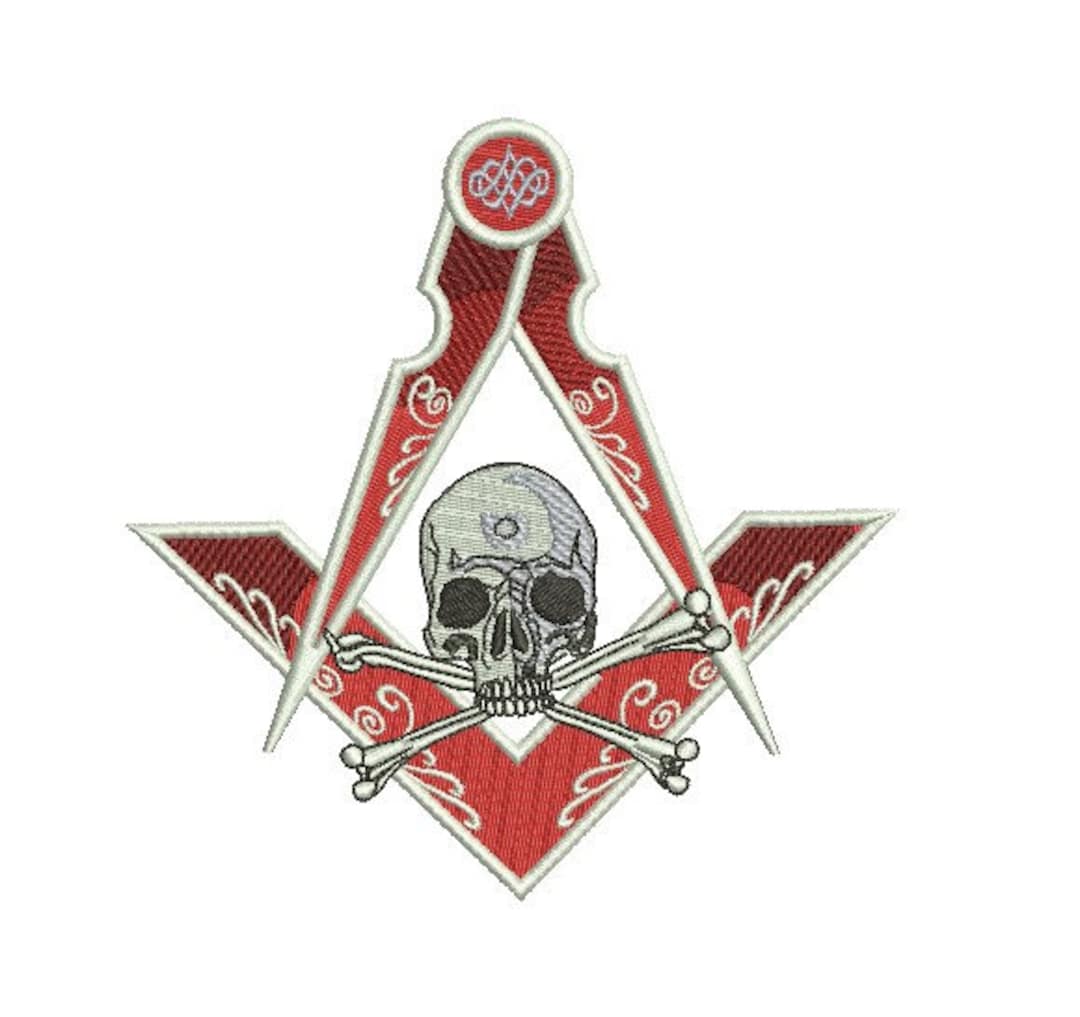 Masonic Skull and Bones Machine Embroidery Design - Etsy