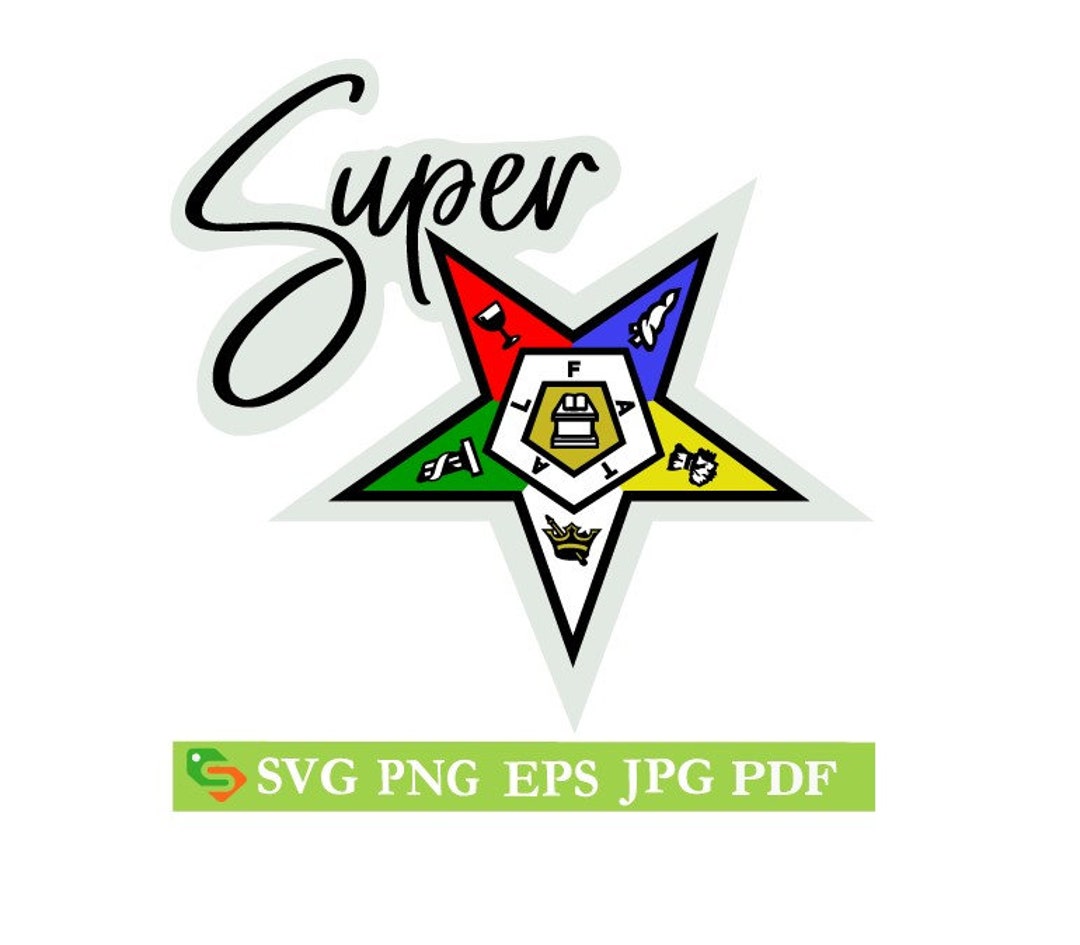OES Order of the Eastern Star Super Star Cut File, Silhouette Cricut ...