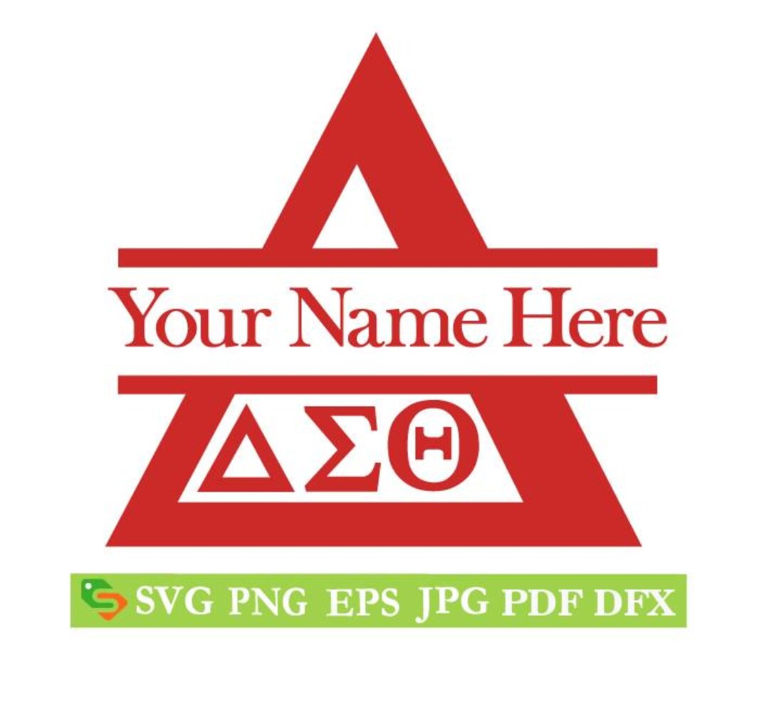Delta Sigma Theta Split Monogram SVG,PNG, Delta Sigma Theta Clipart ...