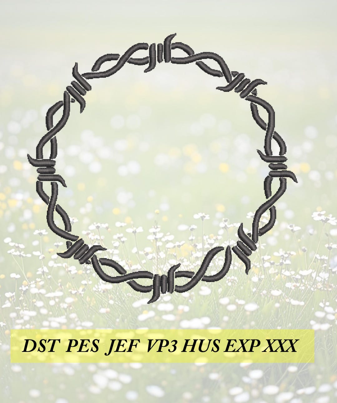 Barbed Wire Circle Machine Embroidery Design Files,pes,dst - Etsy