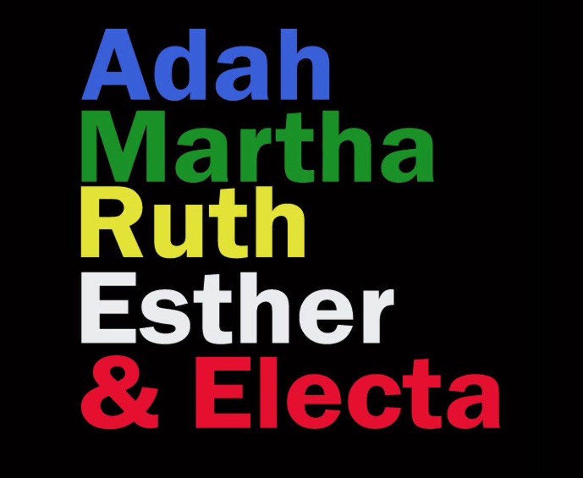 Adah Martha Ruth Esther & Electa Cut File - Etsy