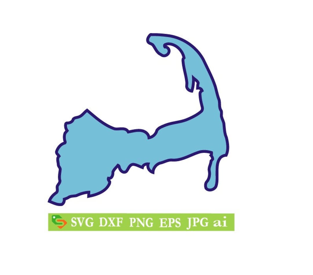 Cape Cod Two Color Cut File, Silhouette,cricut, Jpeg, Svg,dfx, Eps, Png ...