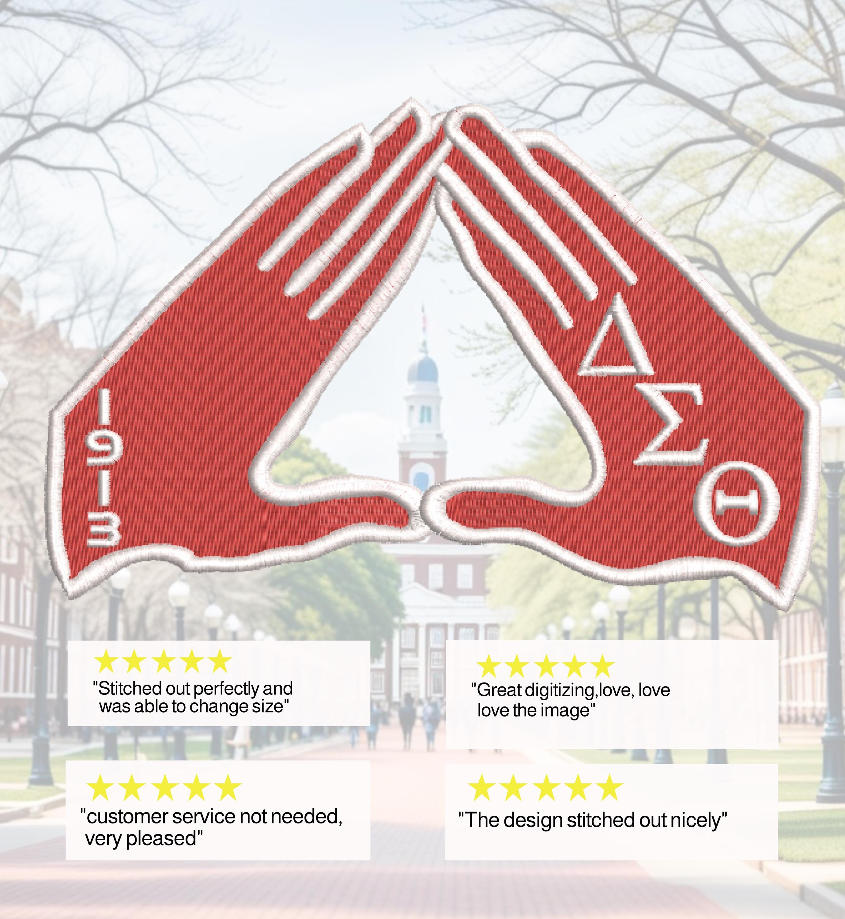 Delta Sigma Theta Hand Sign Machine Embroidery Design Files,dst,pes,exp ...
