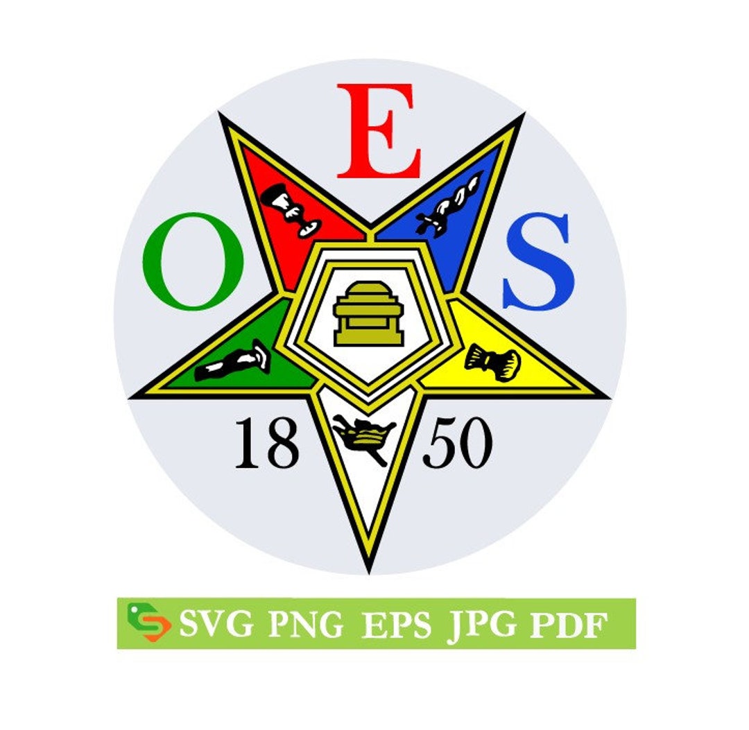 OES Order of the Eastern Star 1850 Cut File, Silhouette Cricut, Jpeg,dfx,svg, Eps, Png, Clip Art ...