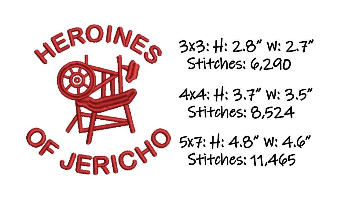 Heroines of Jericho Machine Embroidery Design Files, Dst, Pes, Jef, Exp ...