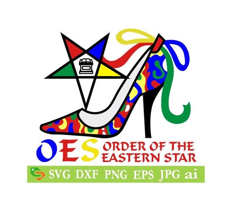 OES Shoe Order of the Eastern Star Cut File Silhouette - Etsy
