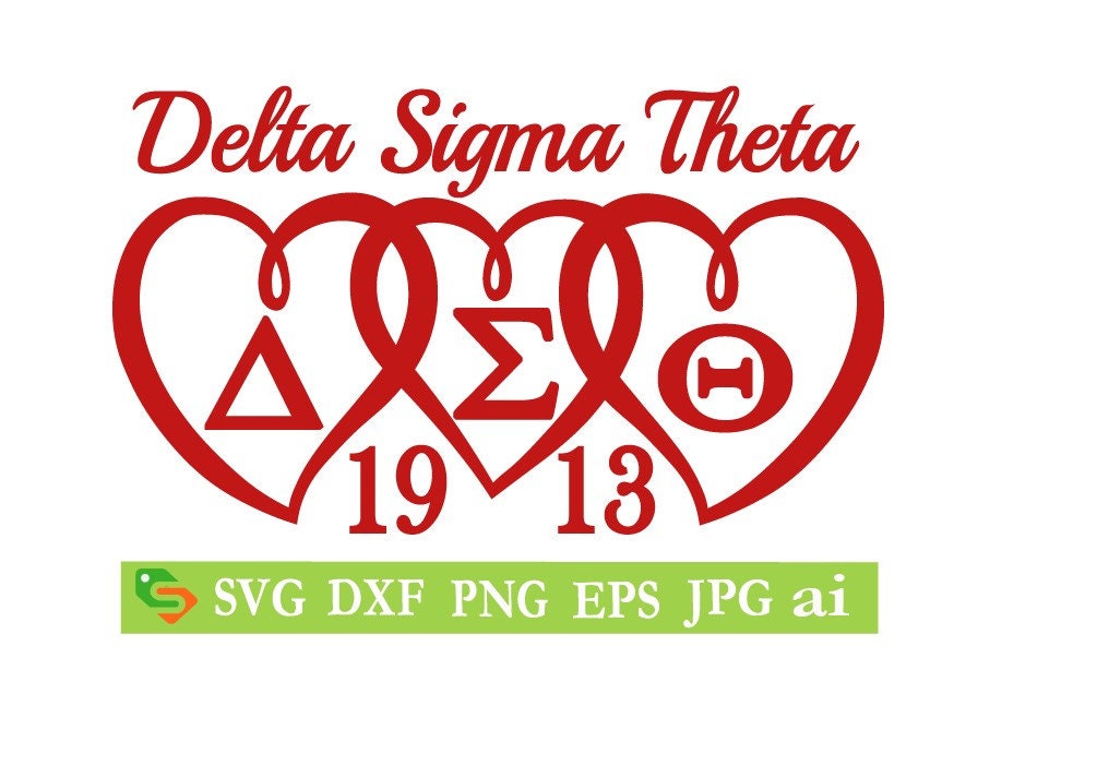 Delta Sigma Theta Hearts Cut File, Silhouette,cricut, Jpeg, Svg,dfx ...