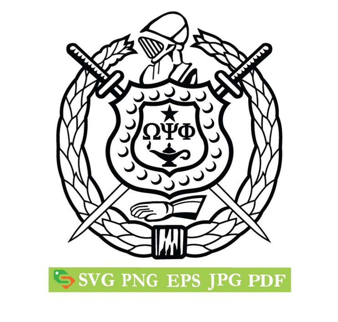 Omega Psi Phi Shield Crest 2 Colors Silhouette,cricut, Jpeg, Svg,dfx ...