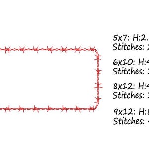6 Barbed Wire Run Stitch Blackwork Machine Embroidery Design Bundle ...