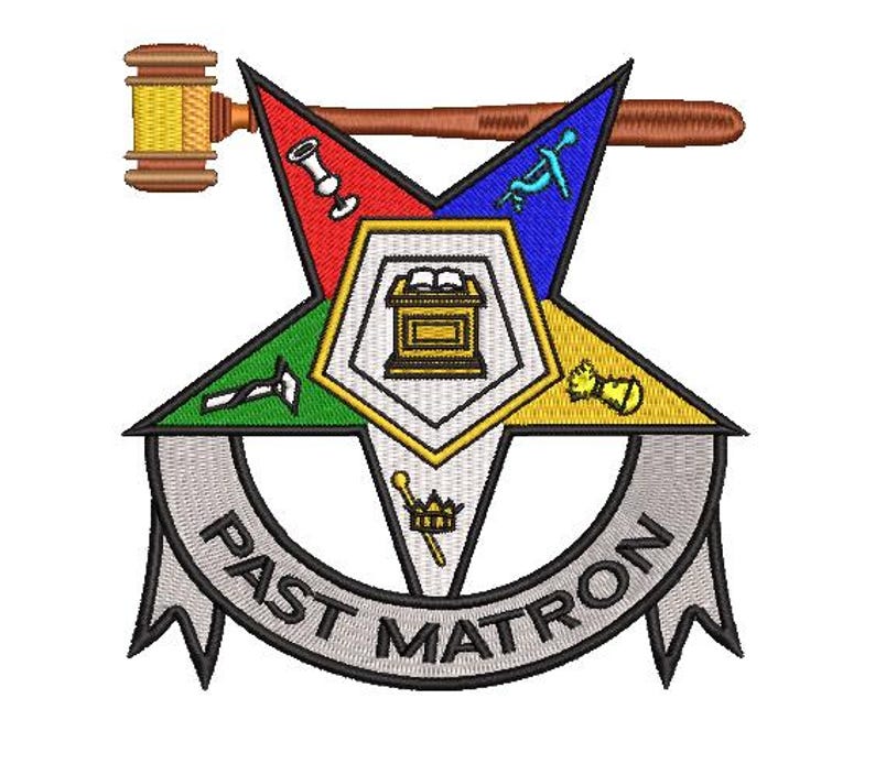 OES Past Matron Banner Machine Embroidery Design, Dst, Pes, Jef, Exp ...