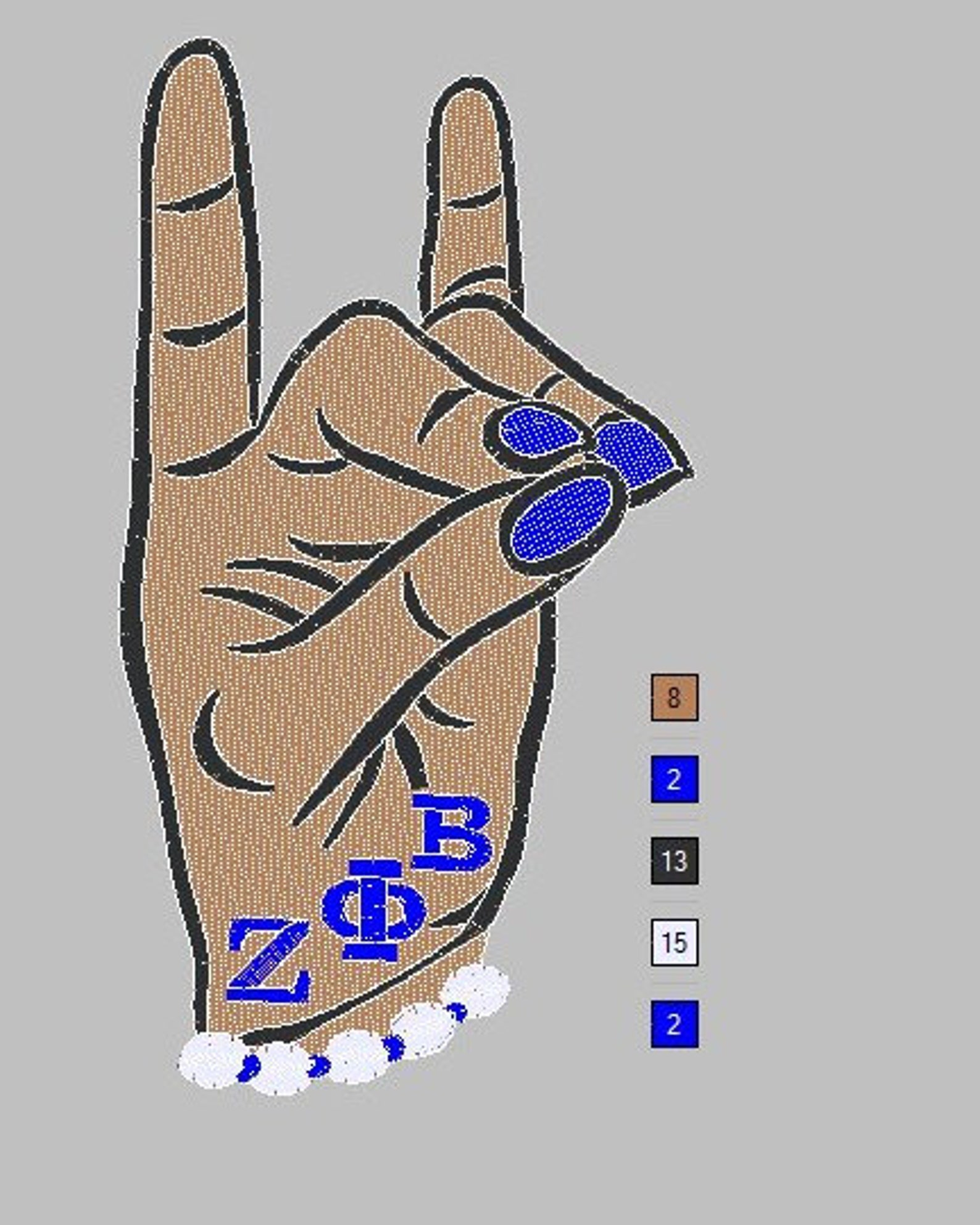 Zeta Phi Beta Hand Sign Embroidery Design Etsy