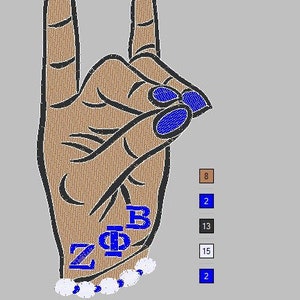 Zeta Phi Beta Hand Sign Machine Embroidery Design - Etsy