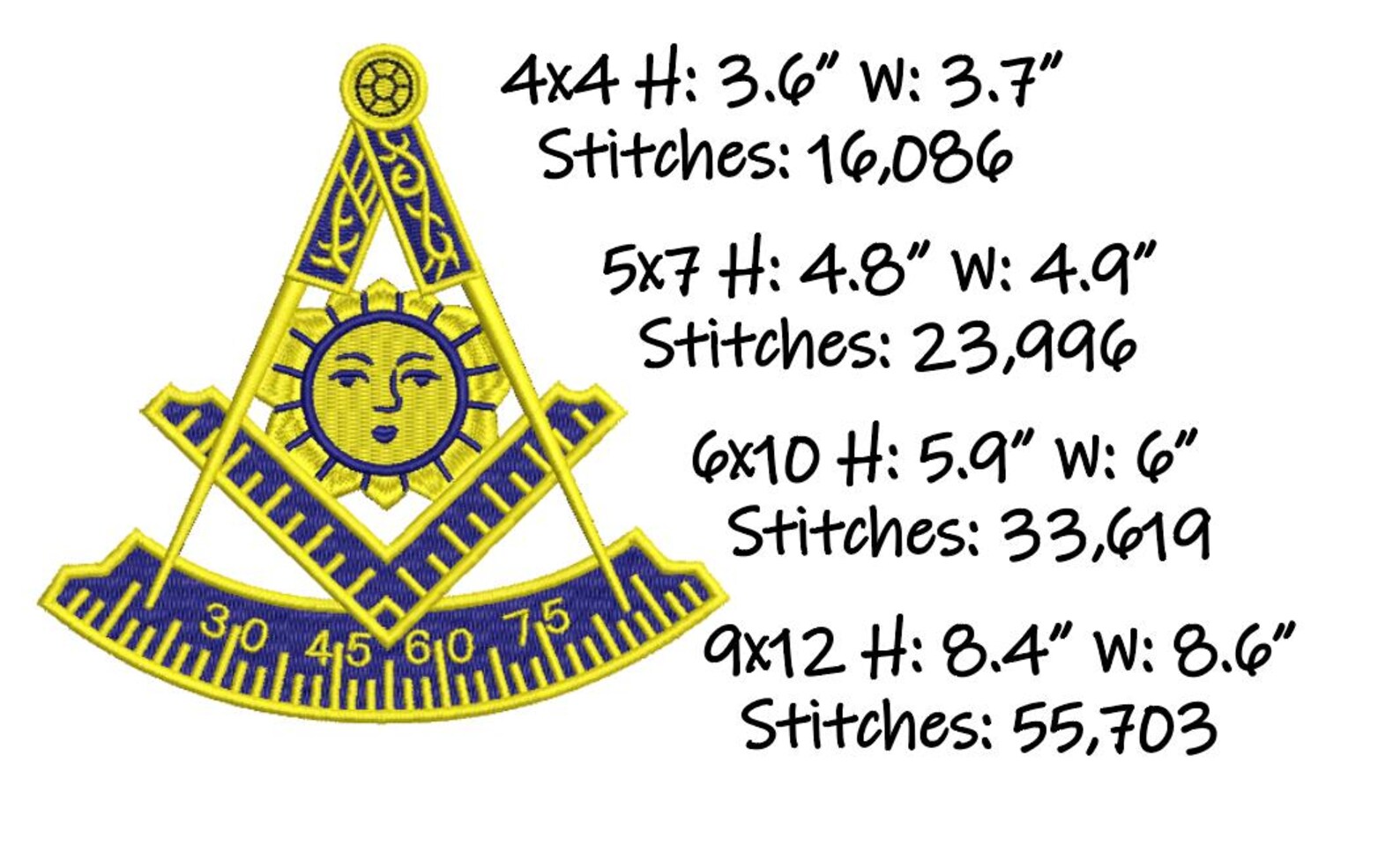 Freemason Past Master Machine Embroidery Design Files - Etsy