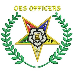 OES Officers Order of the Eastern Star Embroidery Design - Etsy