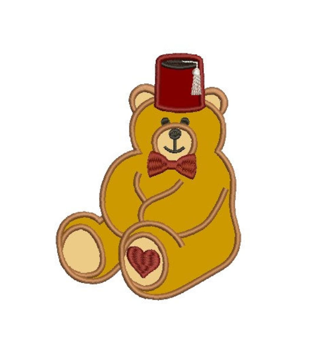 Shriner Bear Applique Machine Embroidery Design Files - Etsy