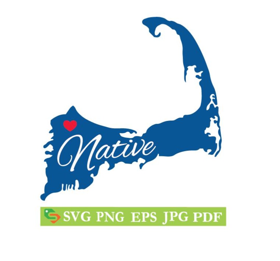 Cape Cod Native Cut File, Silhouette,cricut, Jpeg, Svg,eps, Png, Clip ...