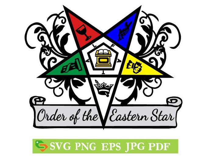 Order of the Eastern Star Banner Cut File, Silhouette Cricut, Jpeg,dfx ...