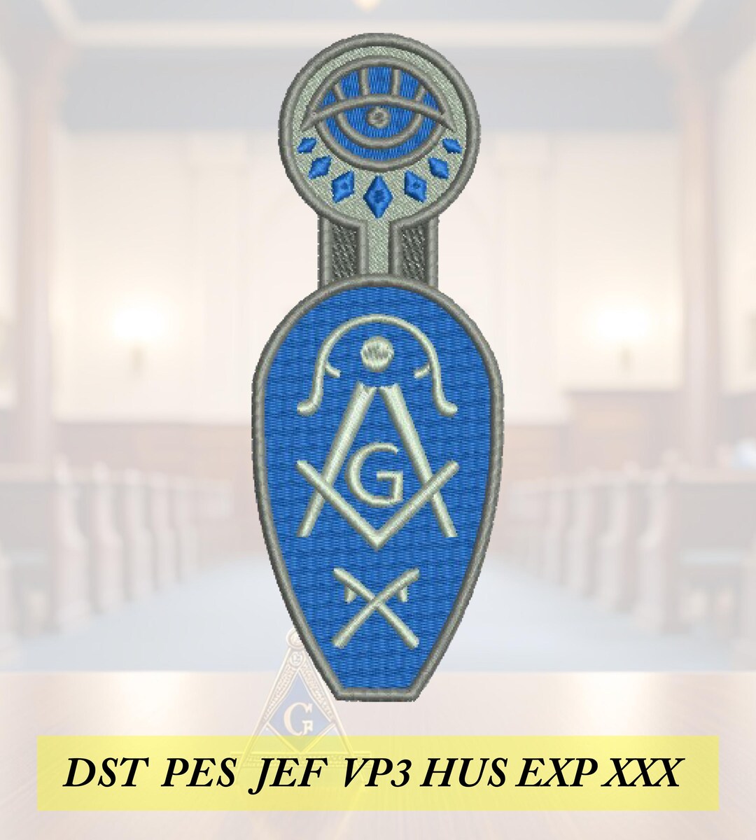 Masonic Blue Slipper Machine Embroidery Design Files - Etsy