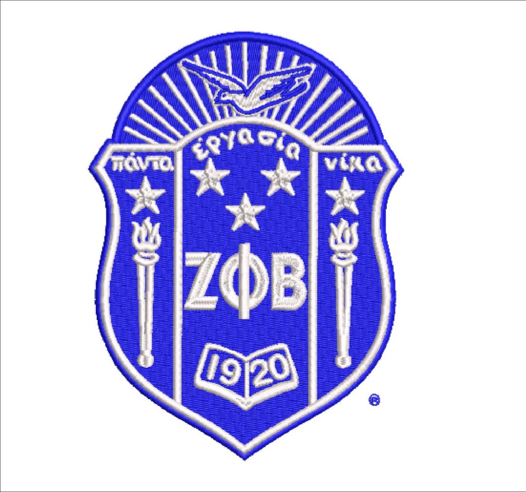 Zeta Phi Beta Shield Machine Embroidery Design Files - Etsy
