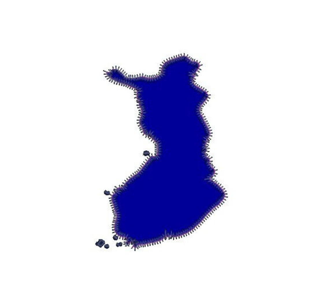 Finland Map Zig Zag Applique Embroidery Design - Etsy