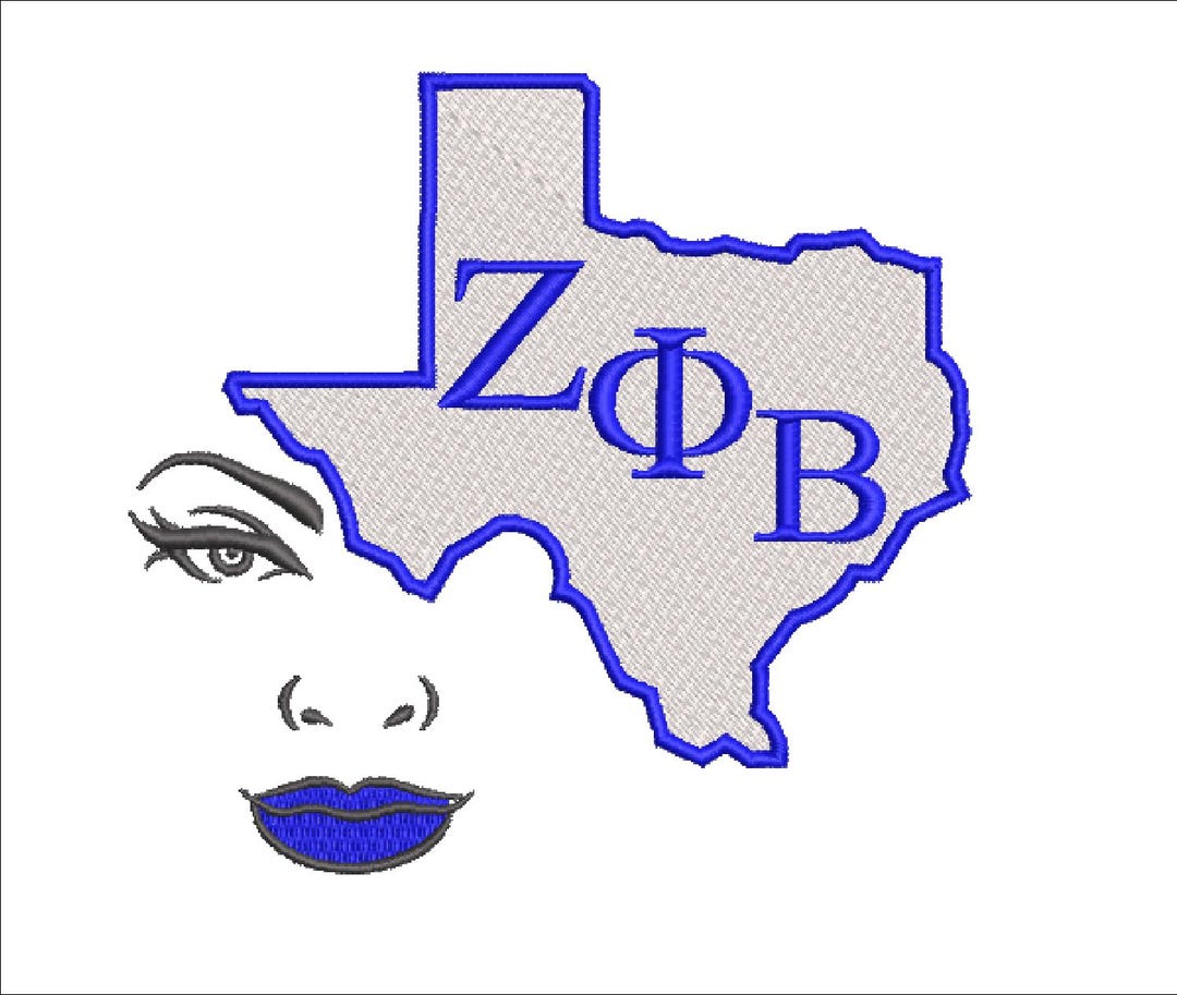 Zeta Phi Beta Texas Machine Embroidery Design Files - Etsy Australia