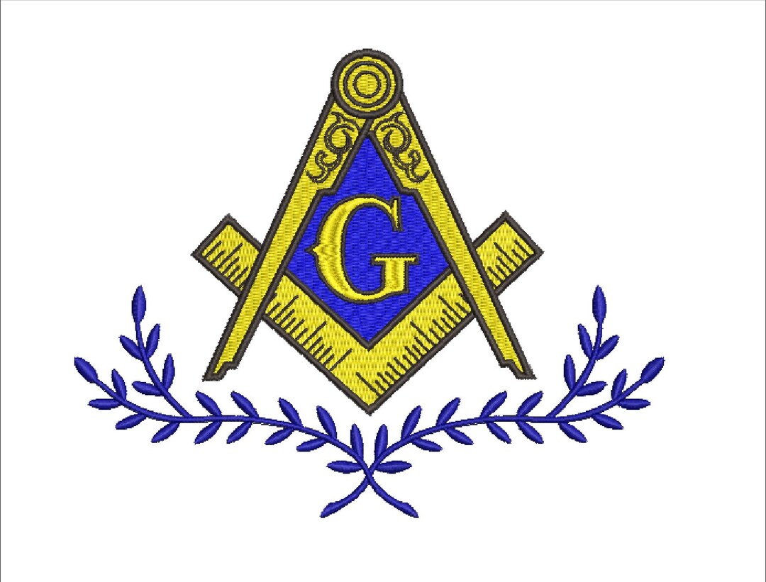 Freemason Laurel Wreath Square and Compass Machine Embroidery Design ...