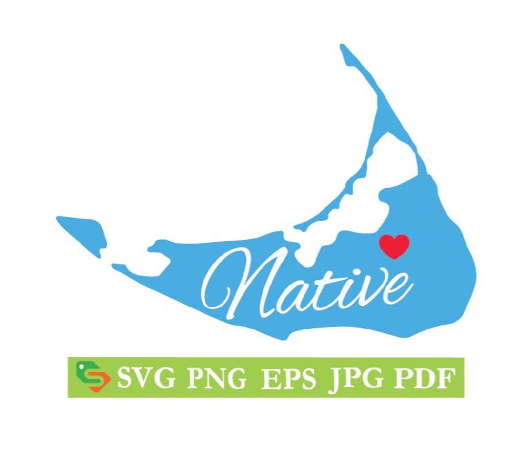 Nantucket Map Native Cut File, Silhouette,cricut, Jpeg, Svg,eps, Png ...