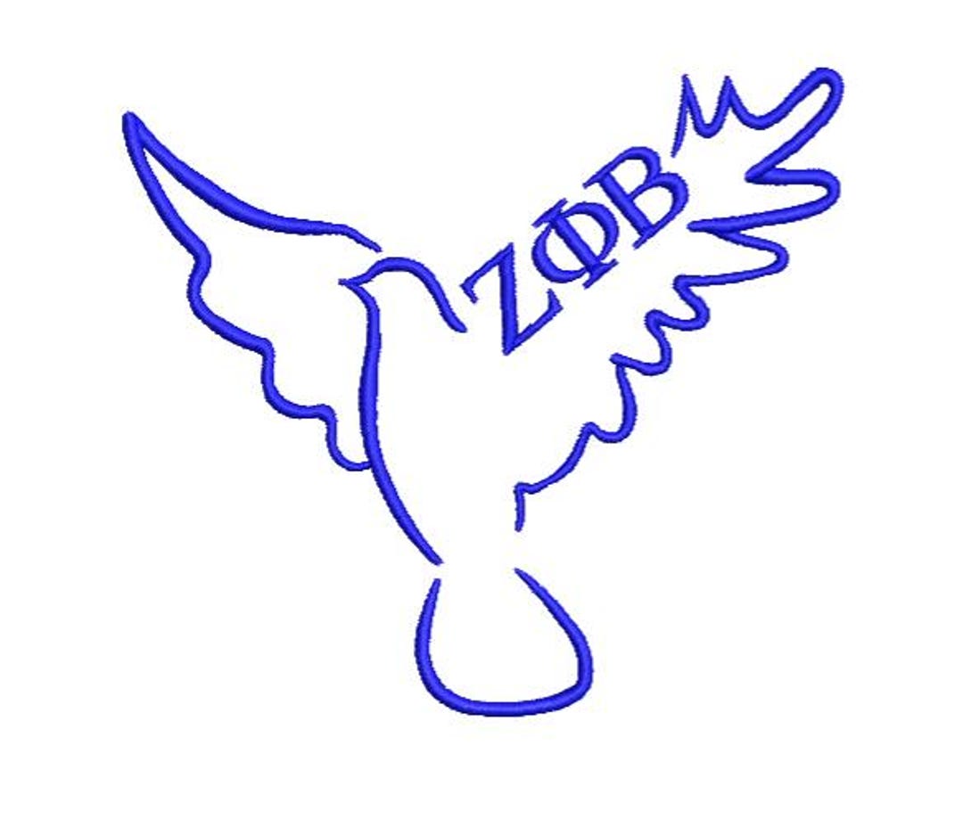Zeta Phi Beta Dove Machine Embroidery Design Files Etsy