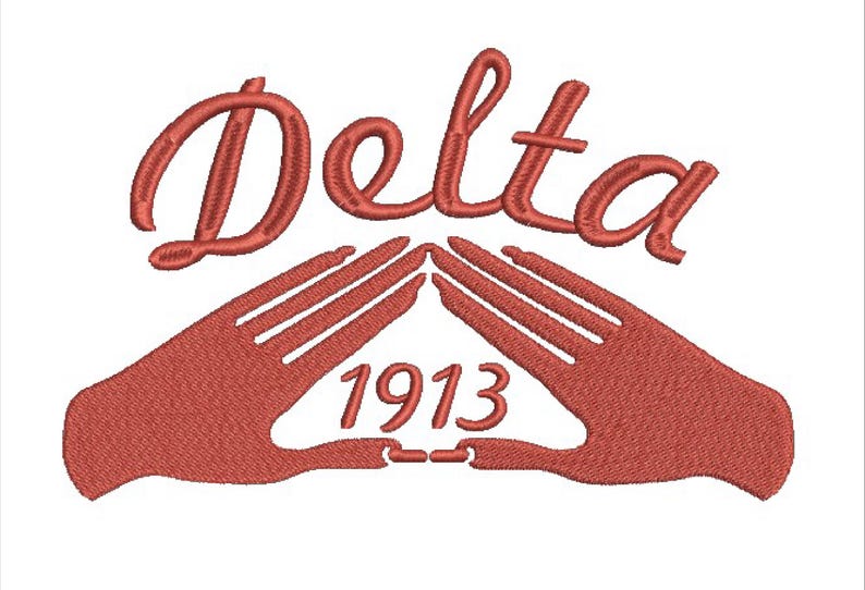 Delta Sigma Theta Hand Sign Machine Embroidery Design Files, Dst, Pes ...