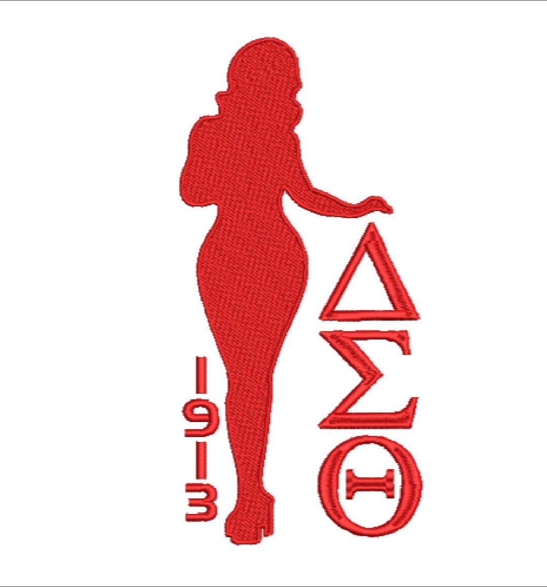 Delta Sigma Theta Lady Fortitude Silhouette Machine Embroidery Design ...