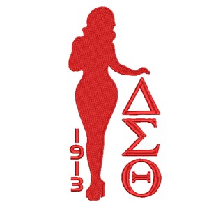 Delta Sigma Theta Lady Fortitude Silhouette Machine Embroidery Design ...