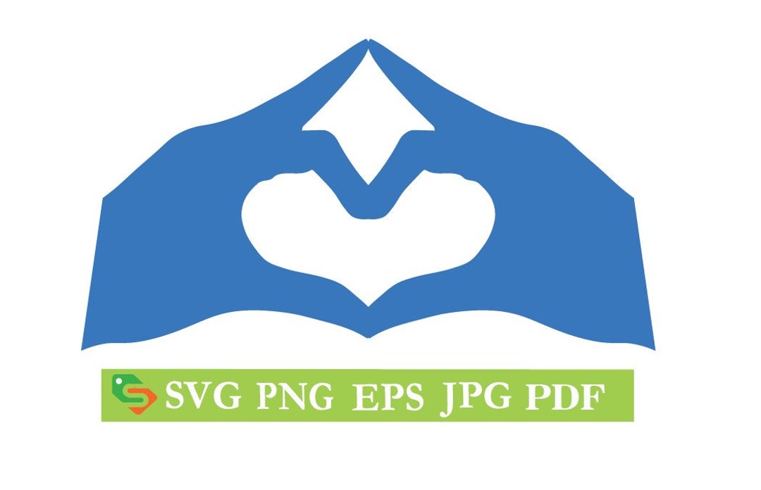 Heart Hand Sign Cut File, Silhouette Cricut, Jpeg,dfx,svg, Eps, Png ...