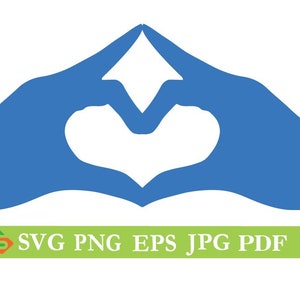 Heart Hand Sign Cut File, Silhouette Cricut, Jpeg,dfx,svg, Eps, Png ...