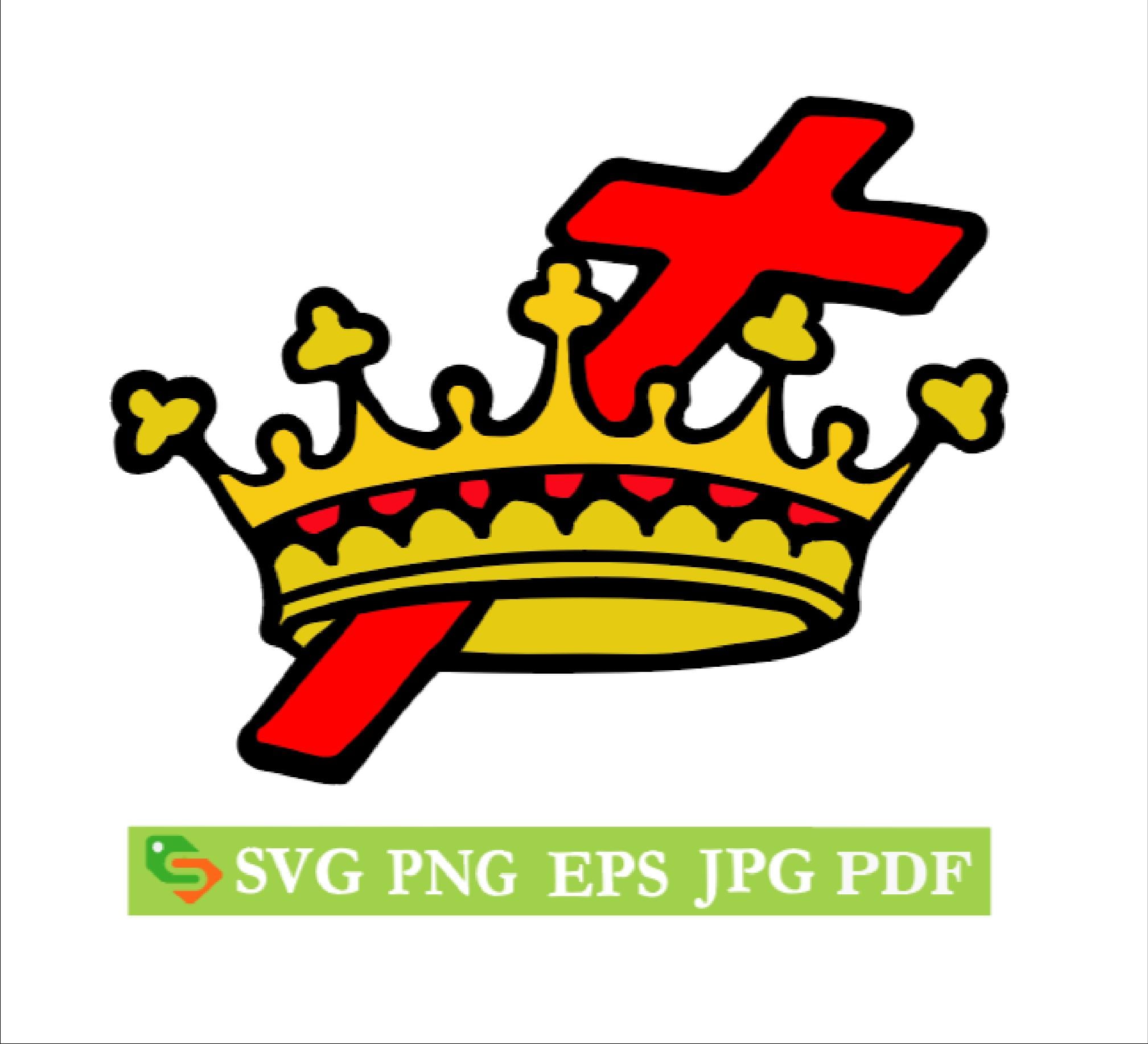 Cyrene Crusaders Crown and Cross Silhouette,cricut, Jpeg,cut File, Svg ...
