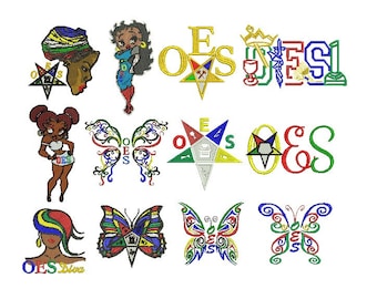 OES Order of the Eatsern Star Butterfly Embroidery Design - Etsy