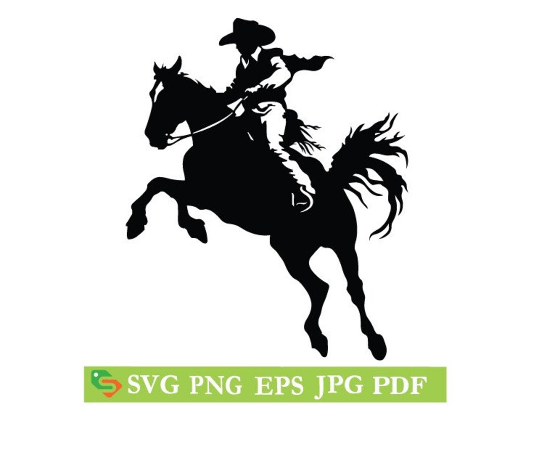 Cowboy Horse Silhouette Svg Cut File, Silhouette Cricut, Jpeg,eps, Png ...