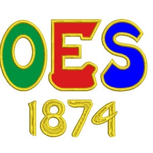 OES 1874 Applique,order of the Eastern Star,embroidery Design,instant ...
