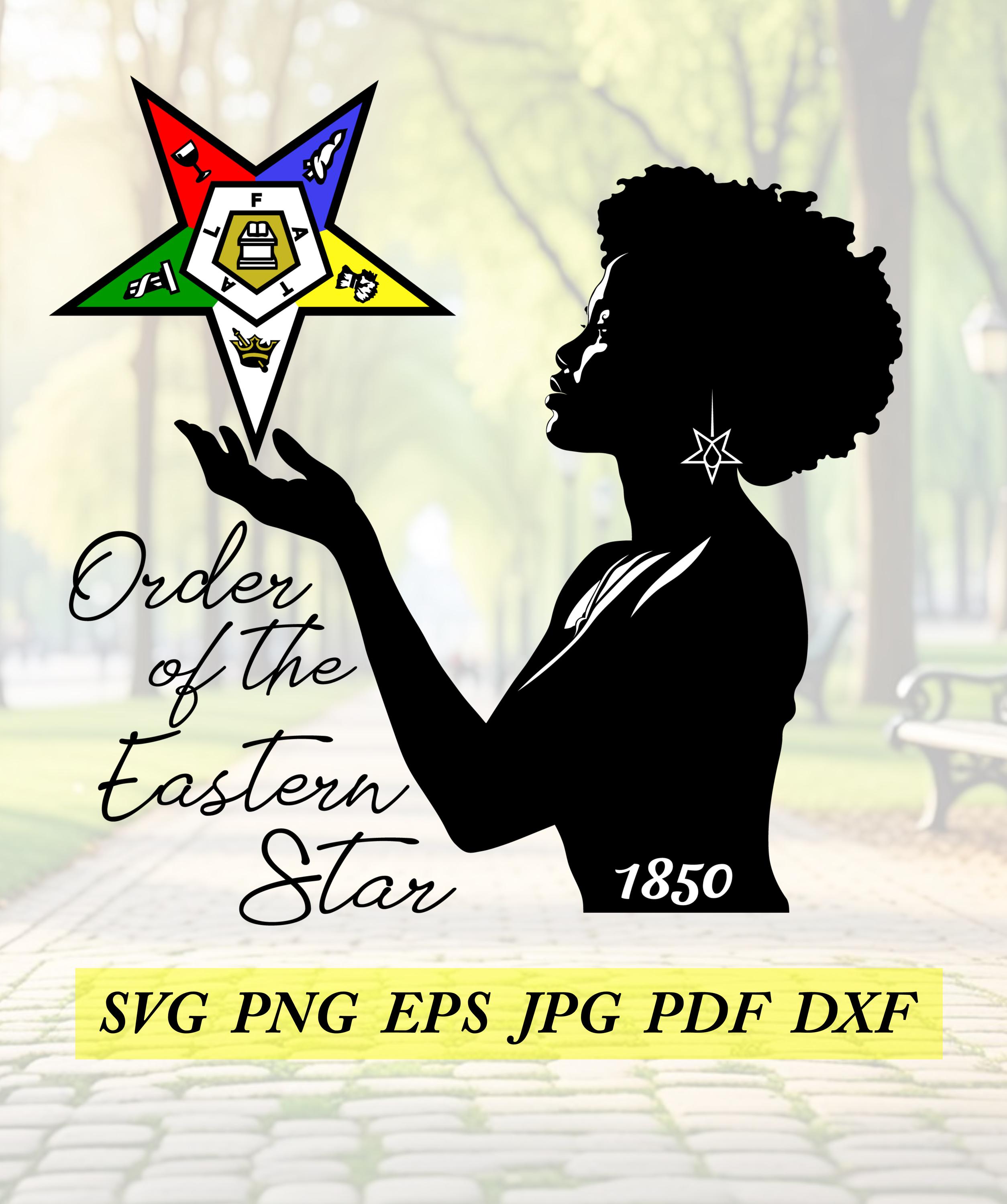 OES Order of the Eastern Star Lady Silhouette, Jpeg,svg, Eps, Png, Dxf ...