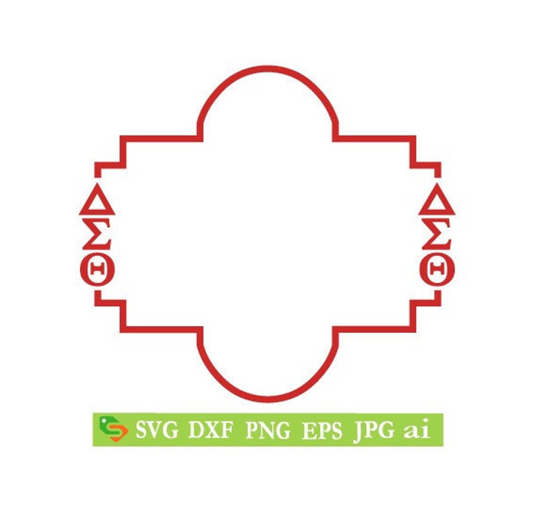 Delta Sigma Theta Outline Frame Cut File, Silhouette,cricut, Jpeg, Svg ...