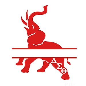 Delta Sigma Theta Elephant Split Monogram SVG,PNG, Delta Sigma Theta ...