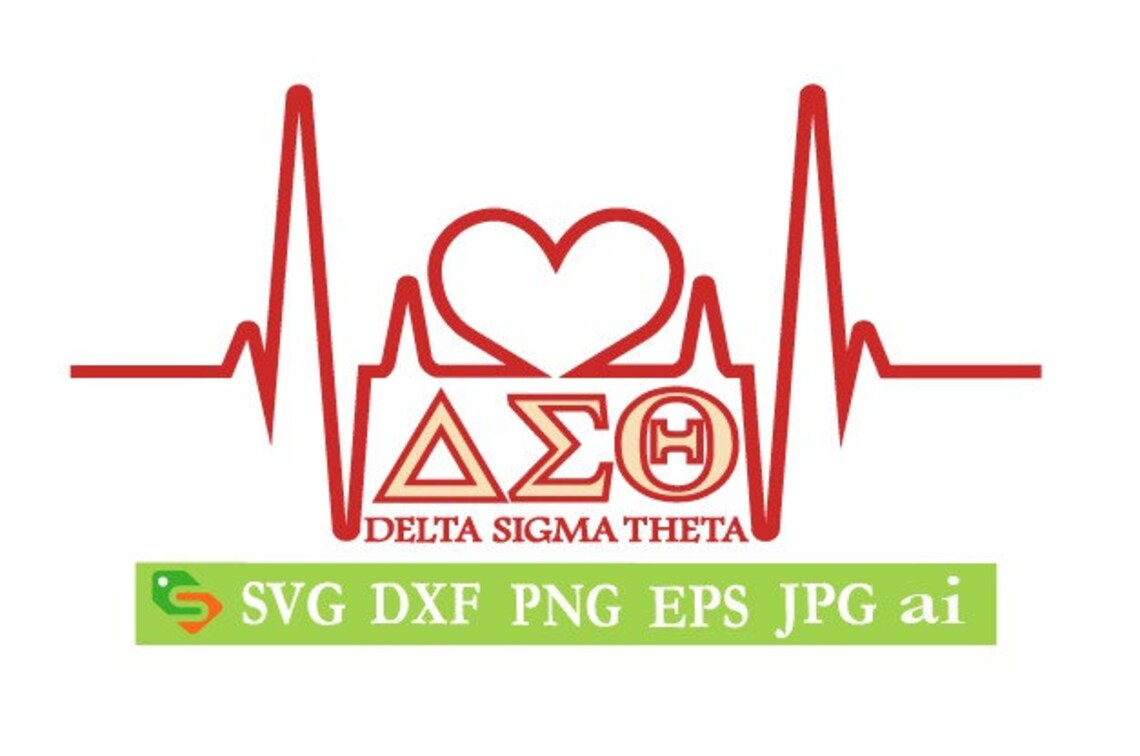 Delta Sigma Theta Heart Beat Cut File Silhouettecricut - Etsy