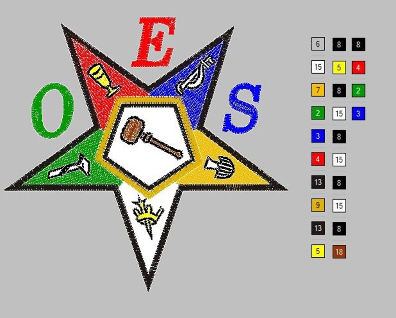 Order of the Eastern Star Worthy Matron Embroidery Design | Etsy