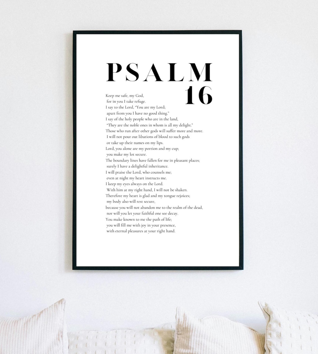 Psalm 16 Bible Verse Wall Art, Minimalistic Decor, Scripture, Printable ...