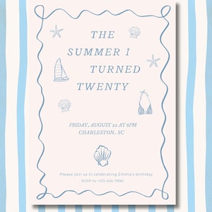 The Summer I Turned Pretty Birthday Invitation, the Summer I Turned ...